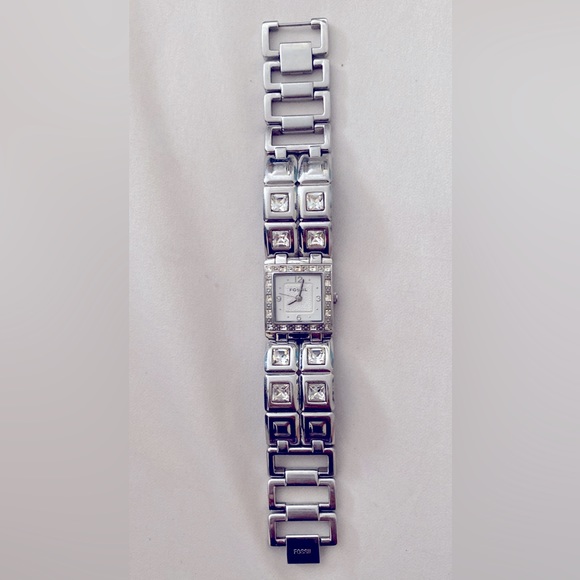 Fossil | Accessories | Fossil Womens Bling Sliver Wrist Watch Square ...